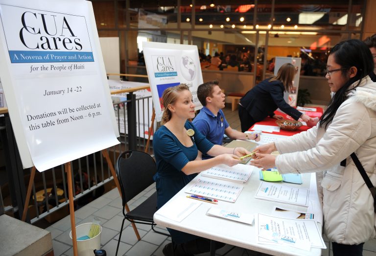 STUDENT GIVES TO HAITI FUND AT CATHOLIC UNIVERSITY IN WASHINGTON | The ...